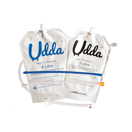 2 to 3 litre UDDA Colostrum Bags +/- teeding tubes & teats